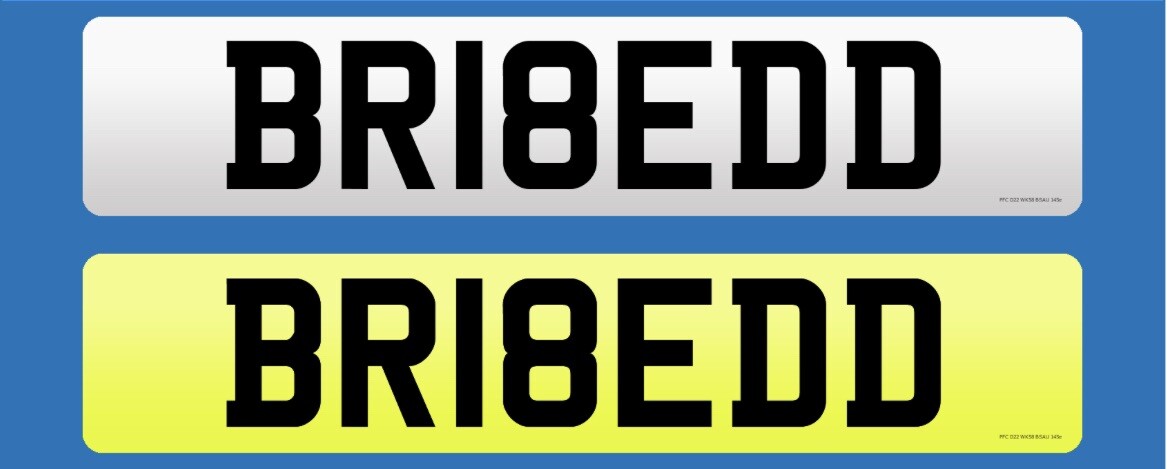 PRIVATE PLATE BRIBED BR18ED U Funny rude cherished Number Plate Private ...