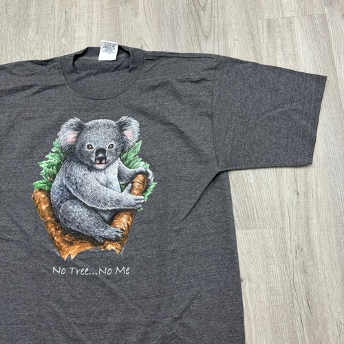 Vintage No Tree No Me Koala Bear Shirt Men's Large Gray 90s Single ...