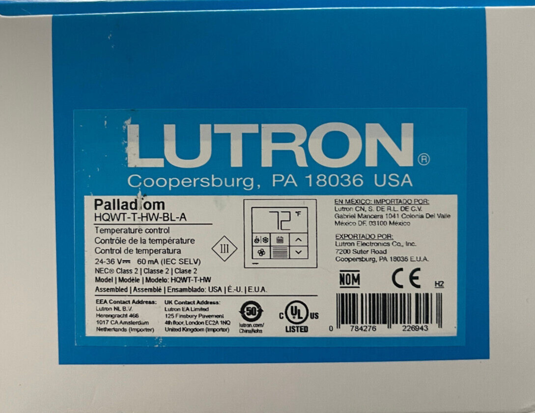 Lutron HQWT-T-HA-BL-A Temperature Control Panel | eBay