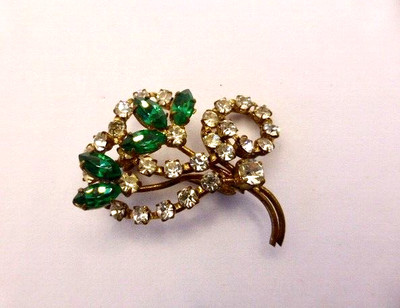 Lovely Vintage Brooch c1940s-50s Pin 3 x 4cm Diamantés Costume ...