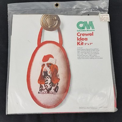 Columbia-Minerva Crewel Idea Kit Hush Puppies Basset Hound Santa Hat ...