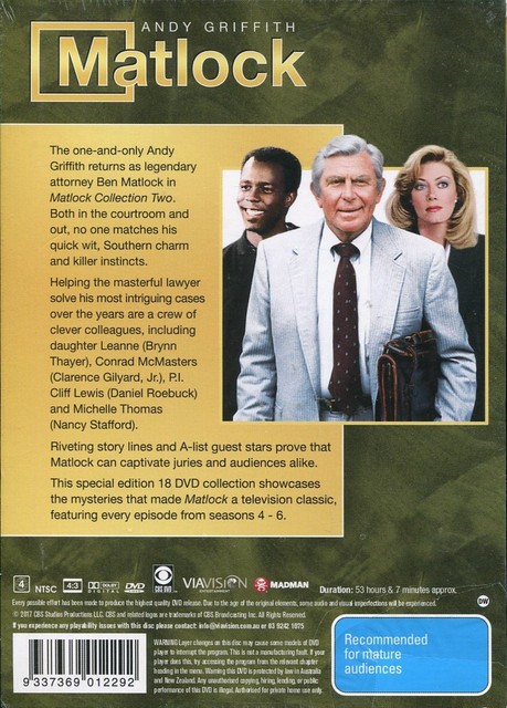 Matlock : Season 4-6 : Collection 2 (DVD, 1986) for sale online | eBay