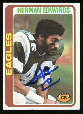 1978 Topps HERM HERMAN EDWARDS Signed Card autograph auto EAGLES JETS ...