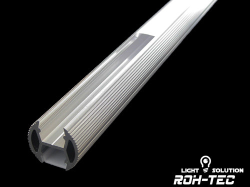 1m Alu Profil RUND Rundprofil für LED Streifen mit opaler Abdeckung (2 ...