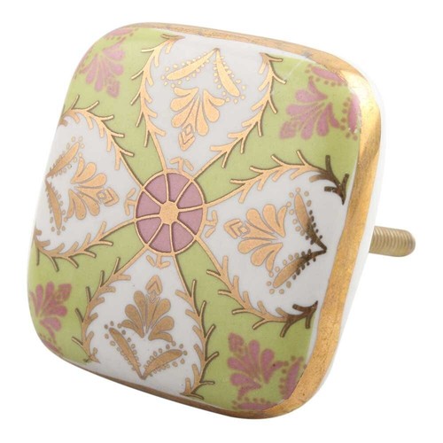 2 Piece Multicolor Knobs, Leaf Flower Design Ceramic Knobs For Cabinets Decor | eBay