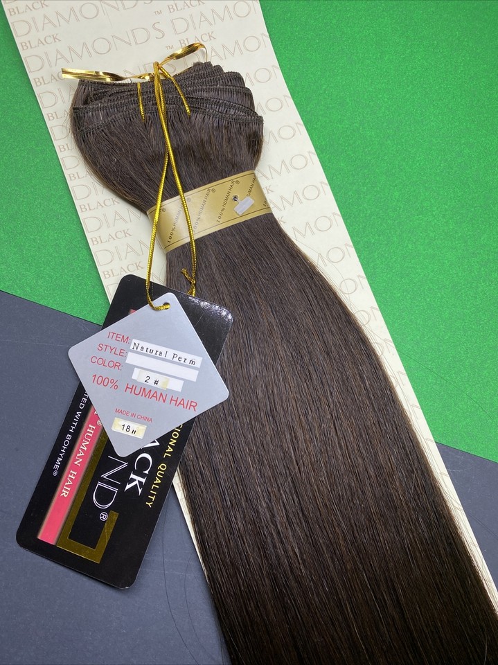 BLACK DIAMOND Human Weave Hair_NATURAL_PERM_18"_#2 | eBay