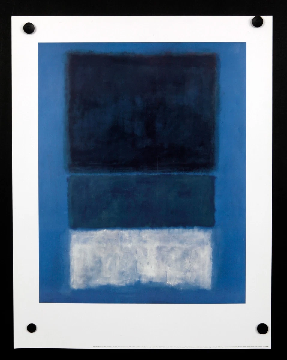 Mark Rothko White And Greens In Blue