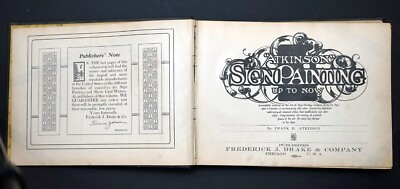 Atkinson Sign Painting First Edition 1909 Frank H Atkinson | eBay