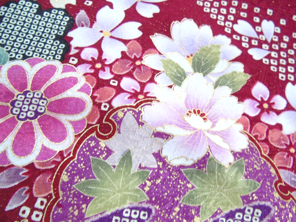 [AYANE] TEMARI BALL SNOW FLAKES WINE RED (Sample) - Japanese Silk ...