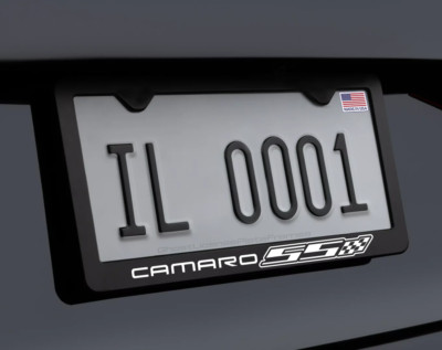 Camaro SS Racing Style Black Metal Premium License Plate Frame | eBay