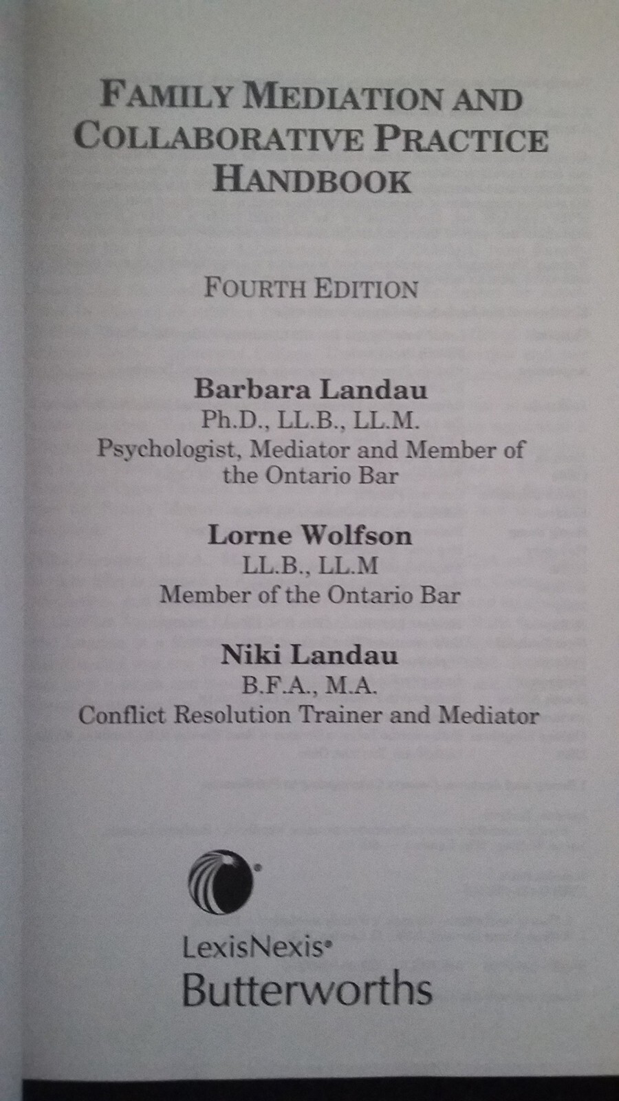 Family Mediation and Collaborative Practice Handbook by Barbara Landau ...