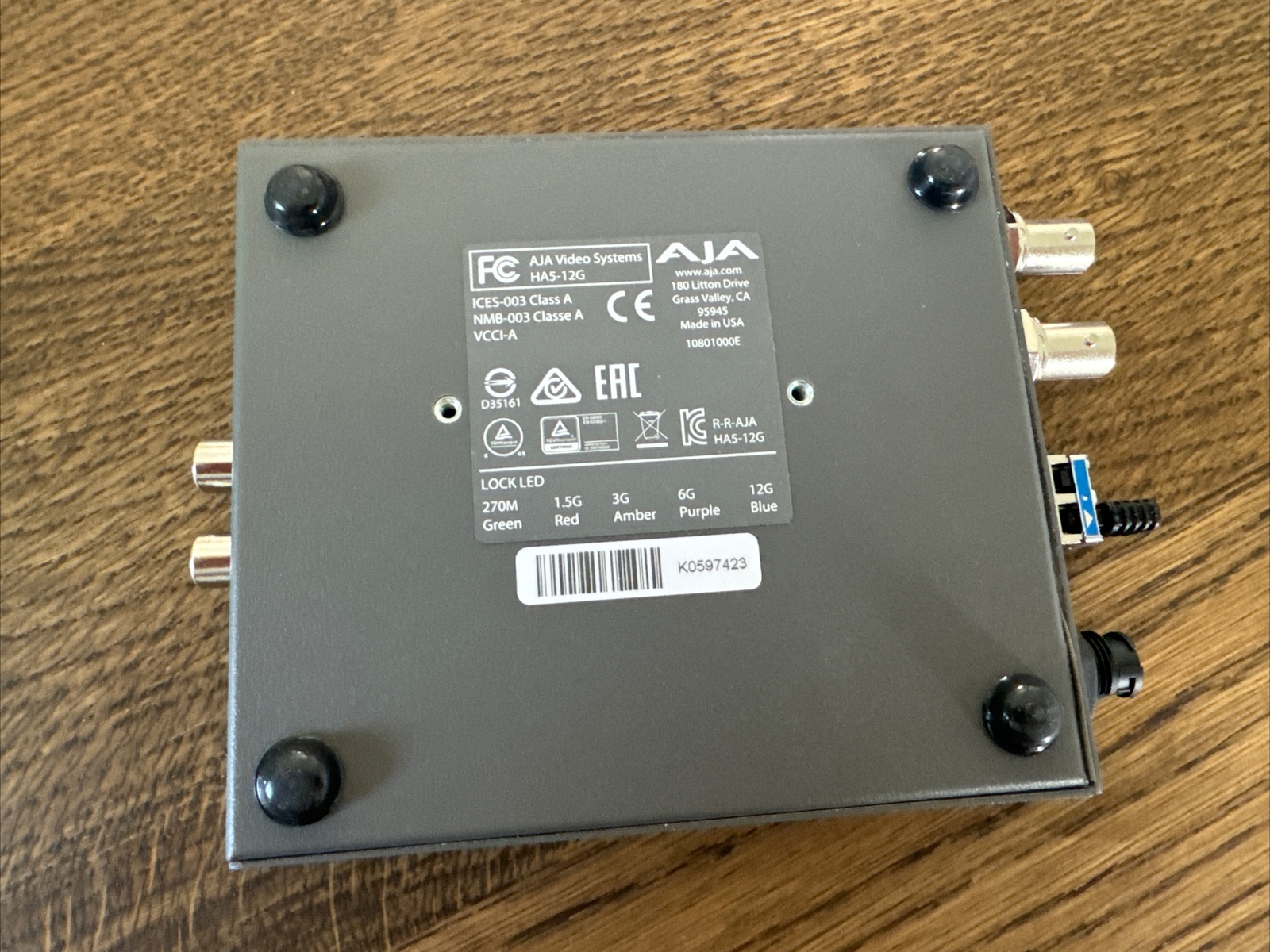 AJA HA5-12G-T HDMI 2.0 to 12G-SDI Mini-Converter, Fiber Tx port ...