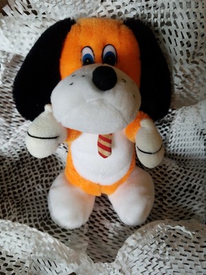 Vintage 1970s ? SOS Dog Plush Stuffed Animal Orange w/ Tie 10" Tall | eBay