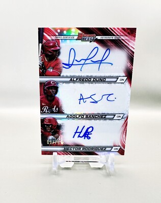 🔥⚾ 2024 Bowman’s Best Triple AUTO #TA-DSR - DUNO, SANCHEZ, RODRIGUEZ ...