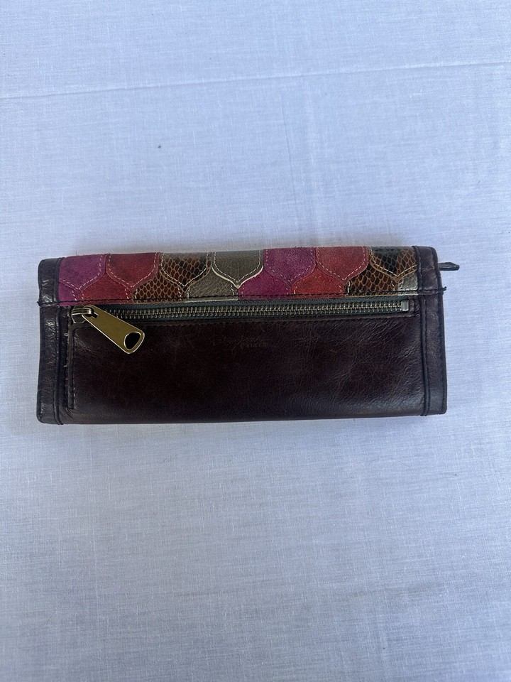 Vintage Fossil Fifty-Four Patchwork Leather & Suede Wallet – Rare Find ...