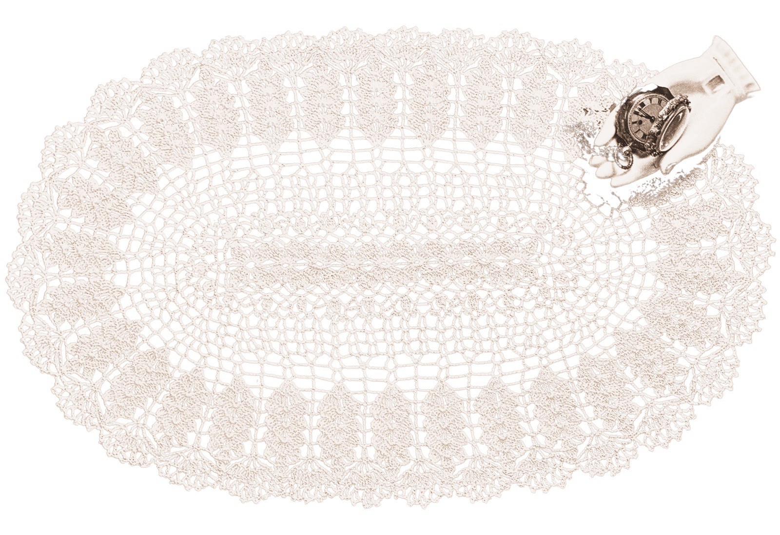 Vintage CROCHET Wheat Oval Doily PATTERN #198 | eBay