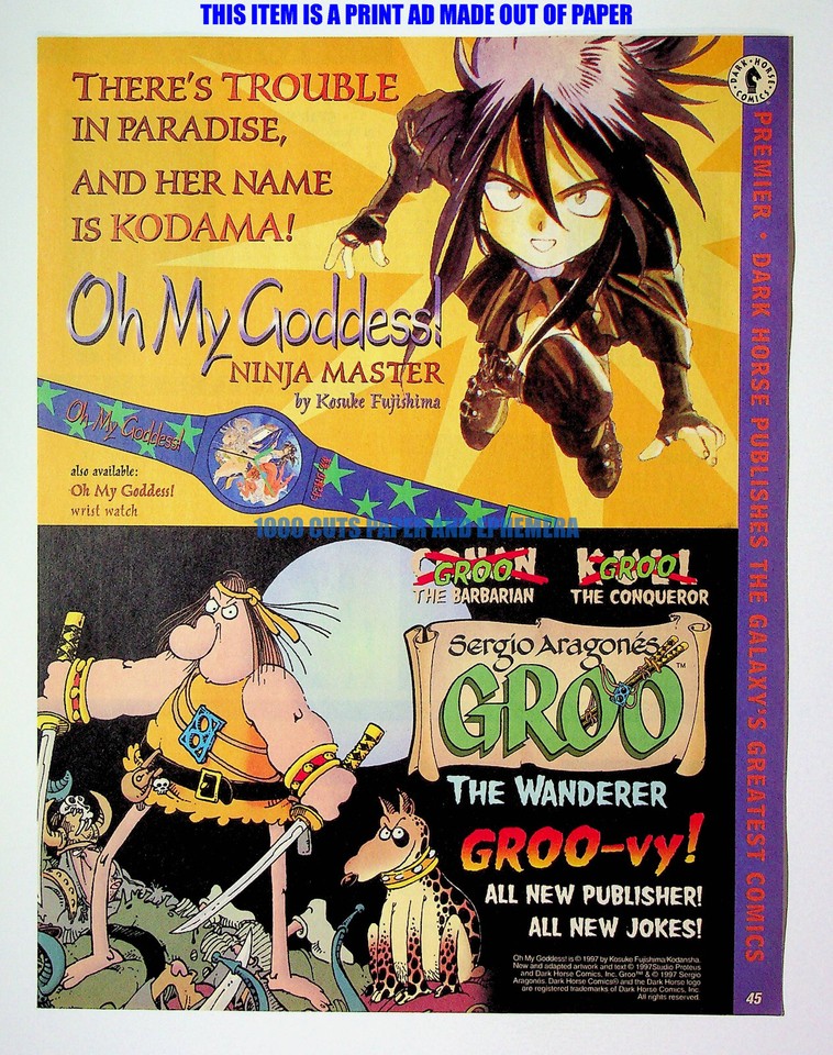 Oh My Goddess! + Groo the Wanderer Dark Horse 1997 Print Magazine Ad ...