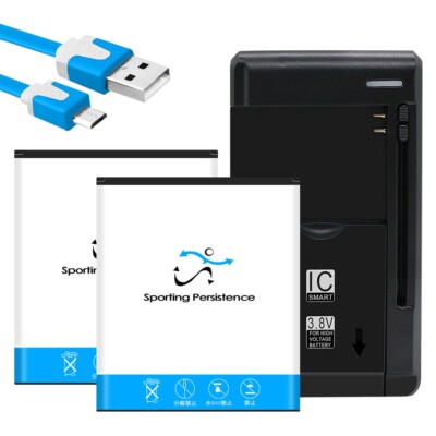 High Quality 2x 2150mAh Battery Charger USB Cable for ZTE Blade Vantage ...