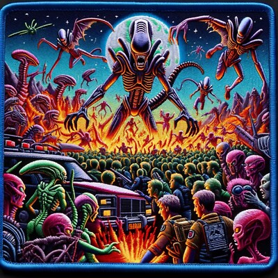 Alien Apocalypse Patch Iron-on Applique Clothing Ufo Unexplained ...