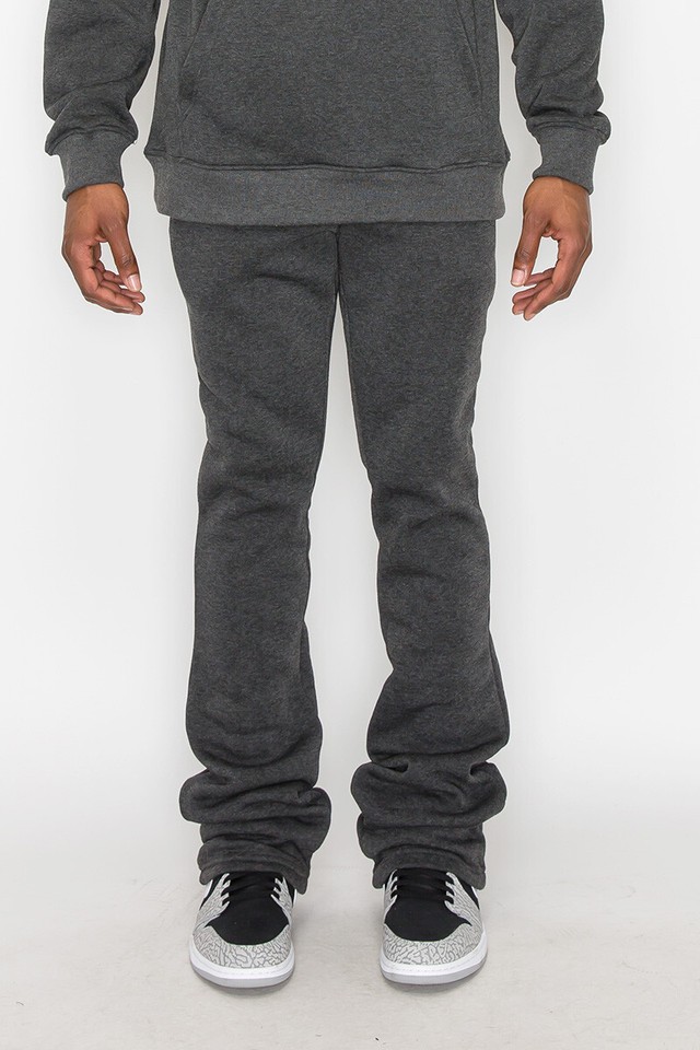 Victorious Men's Essential Flared Stacked Athletic Fleece Sweat Pants ...