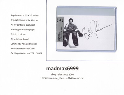 Bob Johnson Pittsburgh Penguins AUTOGRAPH AUTO SIGNED INDEX HOCKEY CARD ...