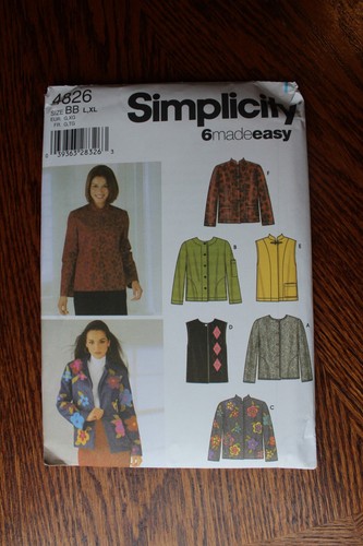 Simplicity 4826 Made Easy Misses 6 Jackets and Vests L,XL UNCUT | eBay