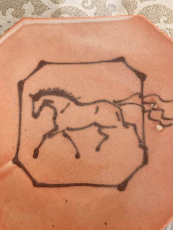 Beautiful Signed Lynda Katz Ceramic Art Pottery Octagon Horse Plate | eBay