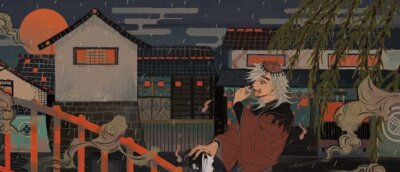 Anime kimetsu no yaiba douma pixiv Stitched Gaming Mat Desk | eBay
