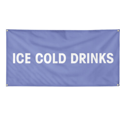 Vinyl Banner Multiple Sizes Ice Cold Drinks Advertising Printing A ...