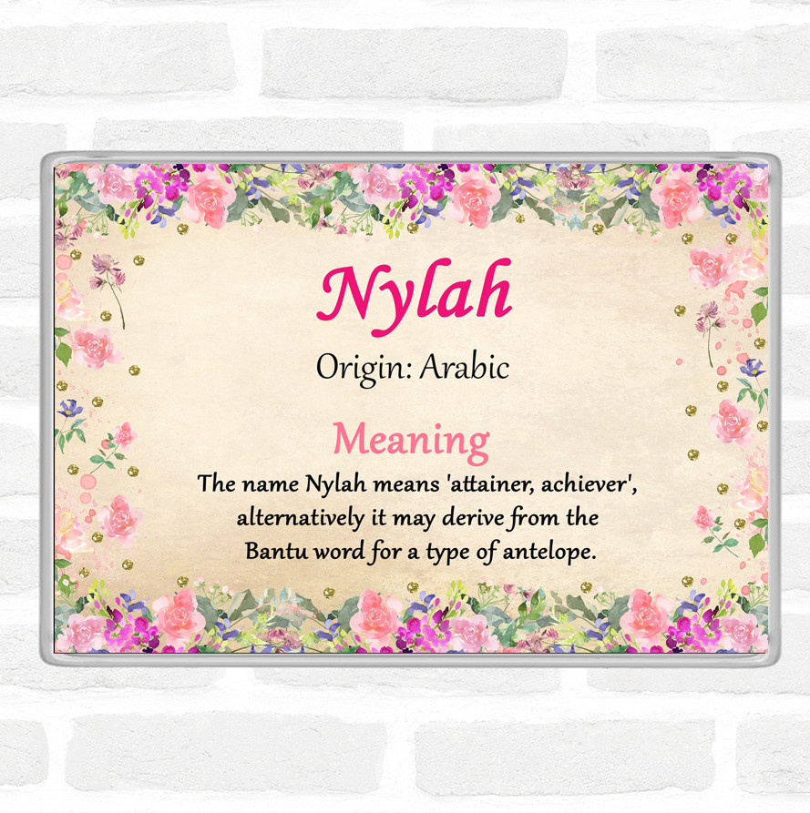 Nylah Name Meaning Jumbo Fridge Magnet Floral | eBay