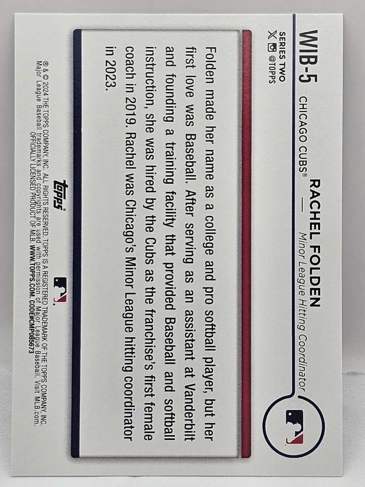 2024 Topps Series Two Rachel Folden Women In Baseball Card | eBay