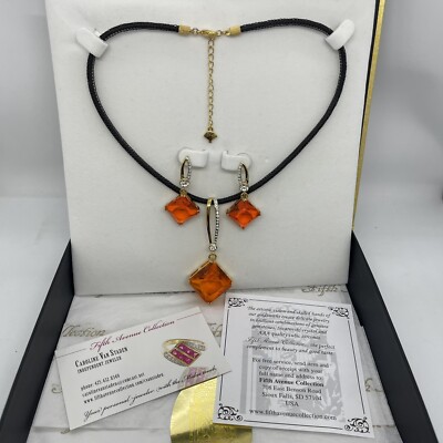 Fifth Avenue Collection Jewelry Orange White Black Gold Earring and ...