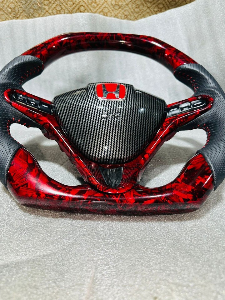 HONDA CIVIC FD2/FN2 Top Bottom Flat Steering Wheel With Forged Carbon ...