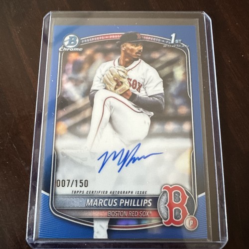2025 Bowman Chrome Draft Marcus Phillips True Blue Refractor Auto /150 ...