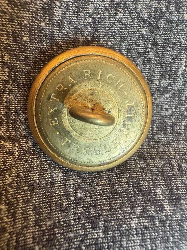 Original Civil War Confederate Staff Officer’s Button Treble Extra Rich ...