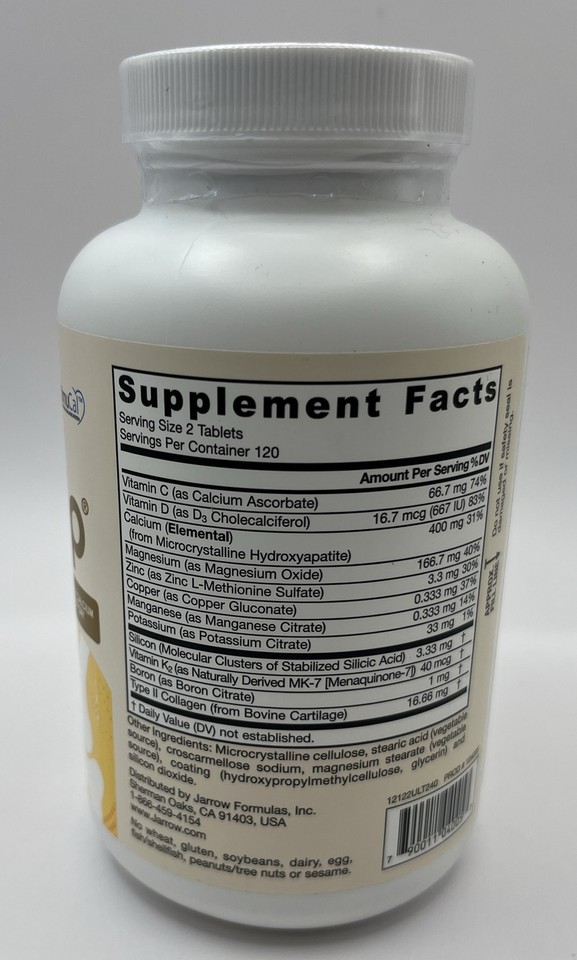 Jarrow Formulas, Inc. Ultra Boneup 1200 mg Bone Health 240 Tabs Exp 6/ ...