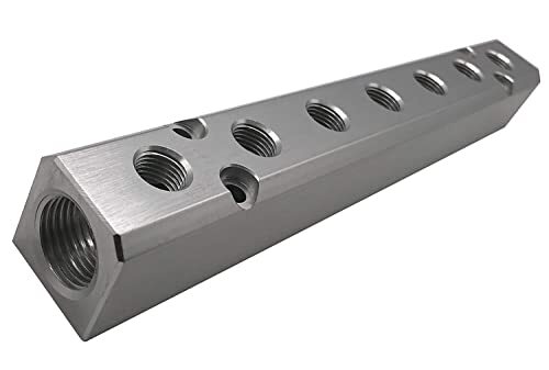 7 Way Pneumatic Manifold Air Distribution Block Compressed Air Manifold ...