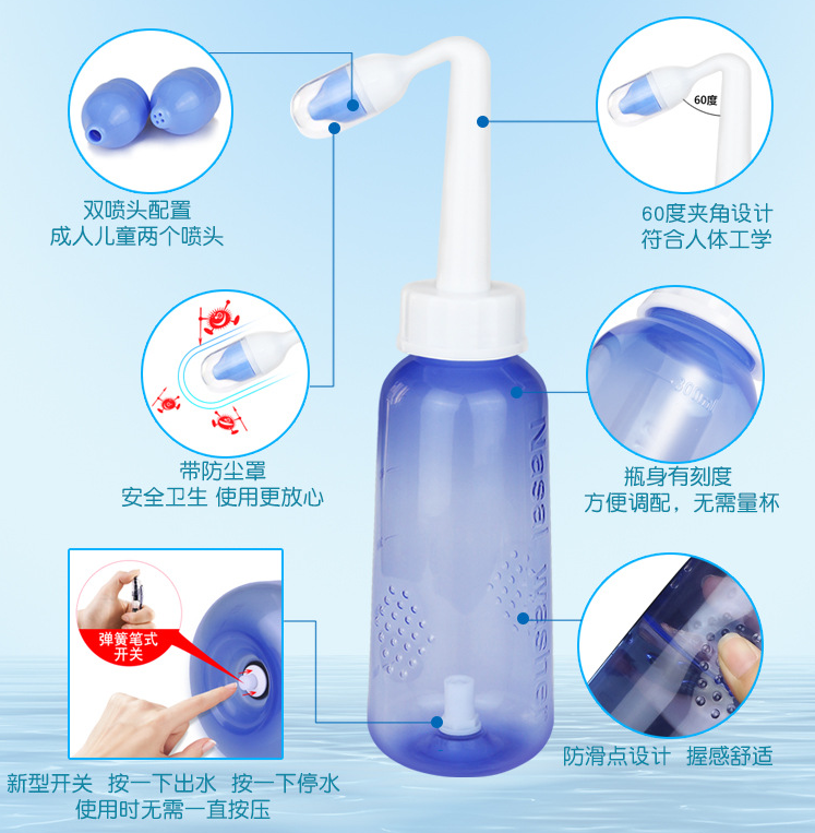 Nasal Wash Cleaner Nose Protector Cleans Avoid Allergic Rhinitis Neti ...
