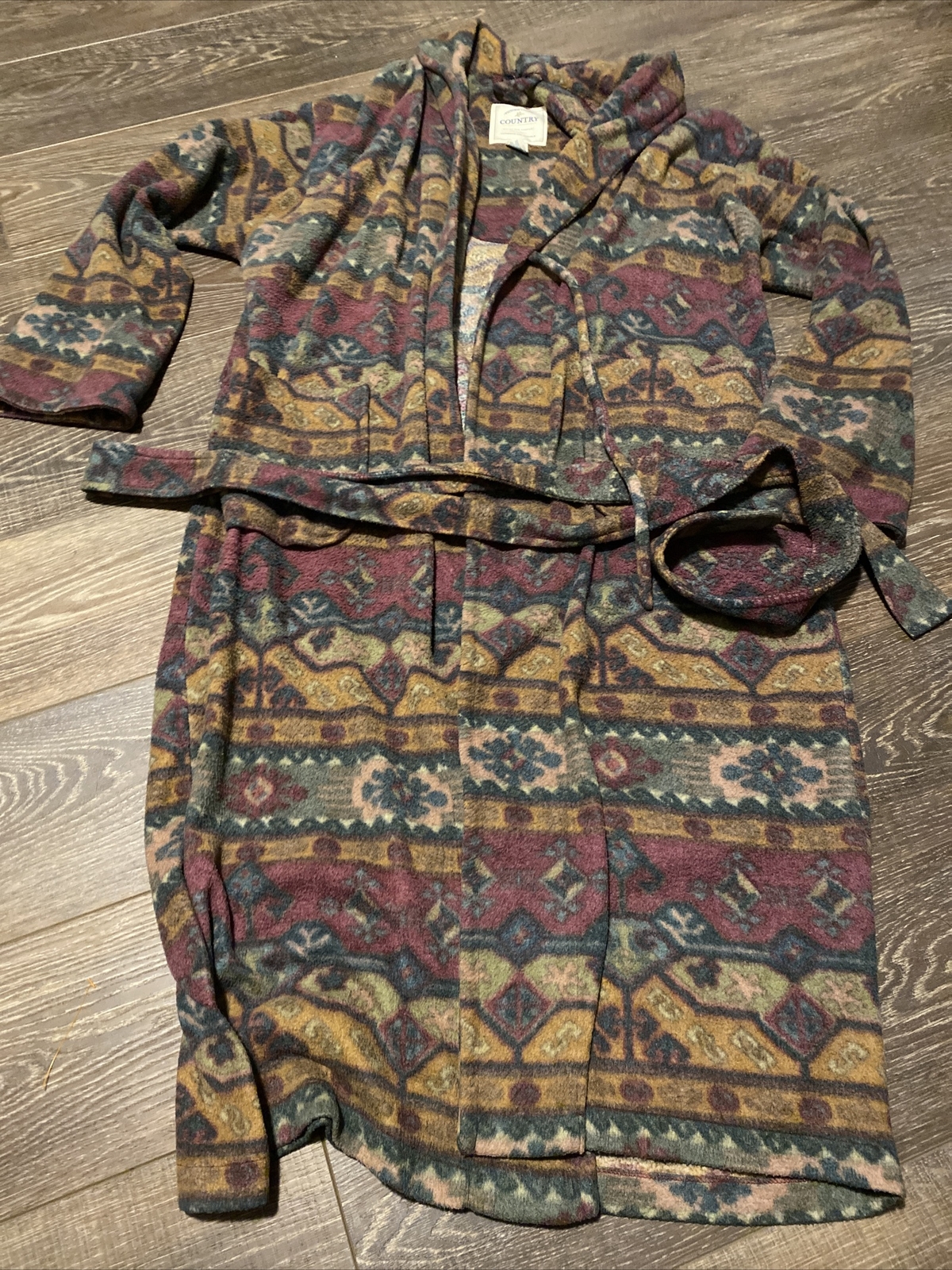 Vintage Victoria's Secret Country Long Robe P/S Aztec… - Gem
