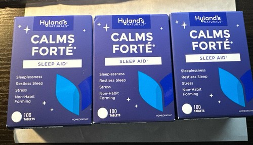 3 Packs Calms Forte Homeopathic Sleep Aid by Hyland's (= 300 Tablets ...