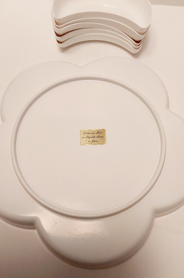 Vintage Serving Tray Set Made in Japan Elizabeth Arden Blue and White ...