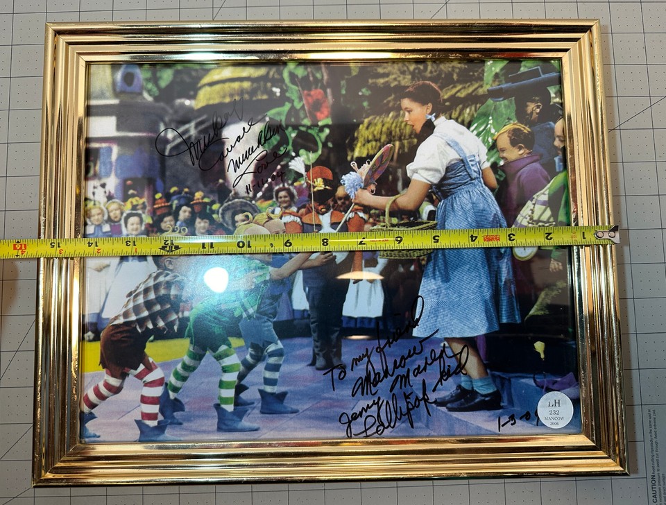 Wizard of Oz COA Framed Photo Signed By Munchkins Mickey Carroll ...