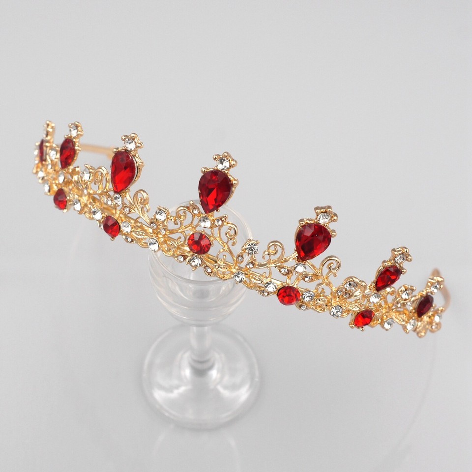 Wedding Red Austrian Crystal Rhinestone Tiara Crown Bridal Pageant ...