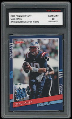 MAC JONES 2021 PANINI INSTANT 1ST GRADED 10 RETRO RATED ROOKIE CARD RC ...