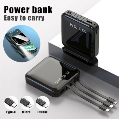 Mini Portable 10000mAh Power Bank USB Pack LED Battery Charger For ...