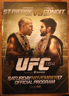 UFC 154 Program: Georges St-Pierre vs. Carlos Condit Fight Card | eBay