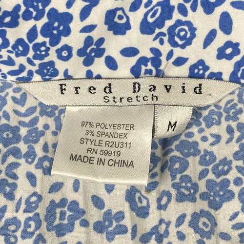 Fred David Woman’s Vintage Classic Button Down Blue Blouse Top Size: M ...