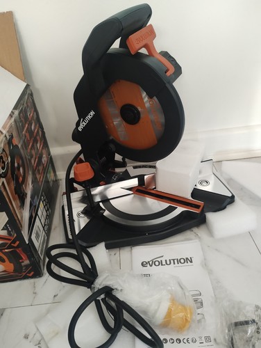 Evolution R210CMS 210mm Compound Mitre Saw With TCT Blade & Dust Bag 110v New | eBay UK