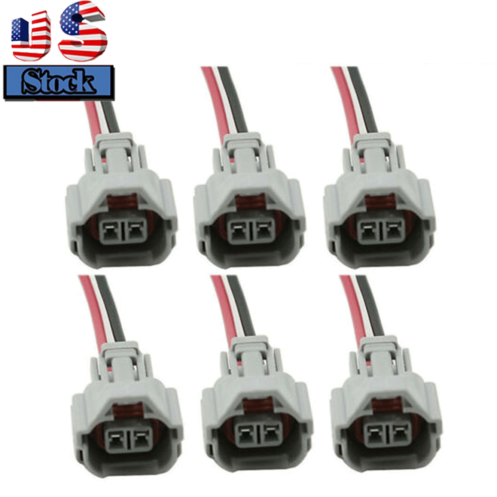 6PC Denso Female Fuel Injector Connector Electrical Plug Pigtail For ...