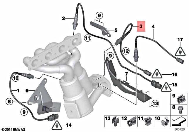 Genuine BMW E81 E82 E84 E87N Lambda Probe Oxygen Sensor 470MM OEM ...